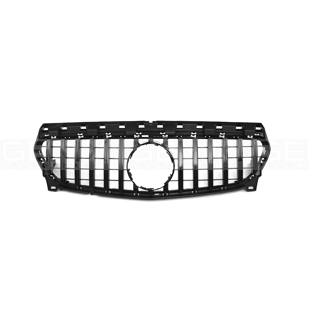 GLOSS BLACK AMG GT STYLE FRONT BUMPER BAR GRILLE GRILL A-CLASS W176 MY ...